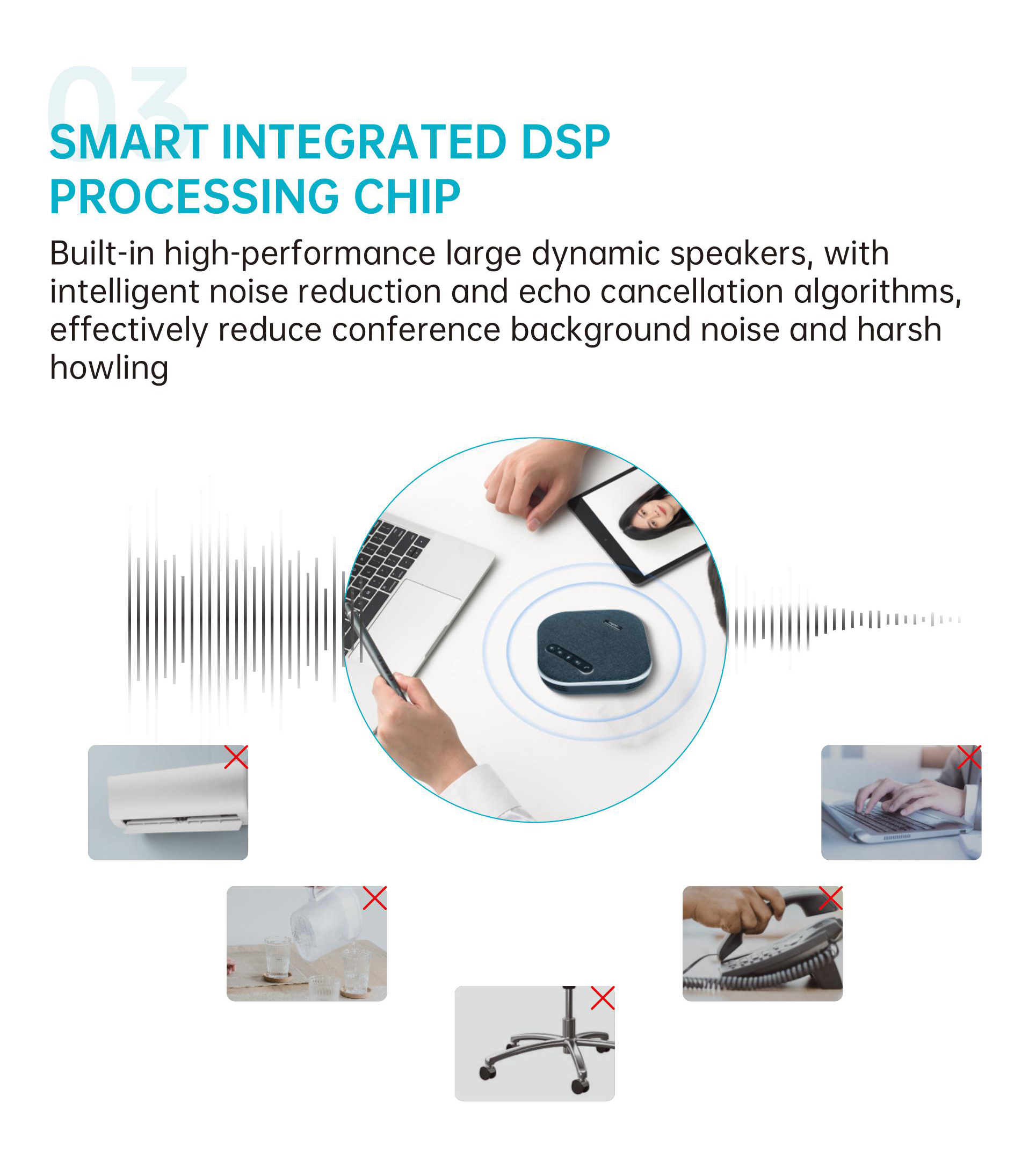 Rapoo CM600 Omnidirectional Speaker Phone ลำโพงสำหรับการประชุม ของแท้ ...