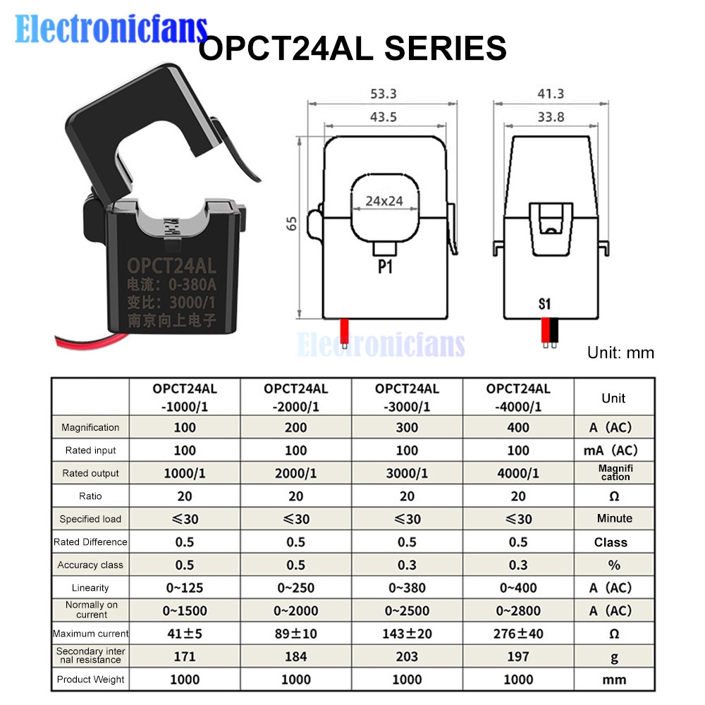 OPCT10AL OPCT16AL OPCT24AL OPCT35AL Clamp Current Transformer Sensor ...