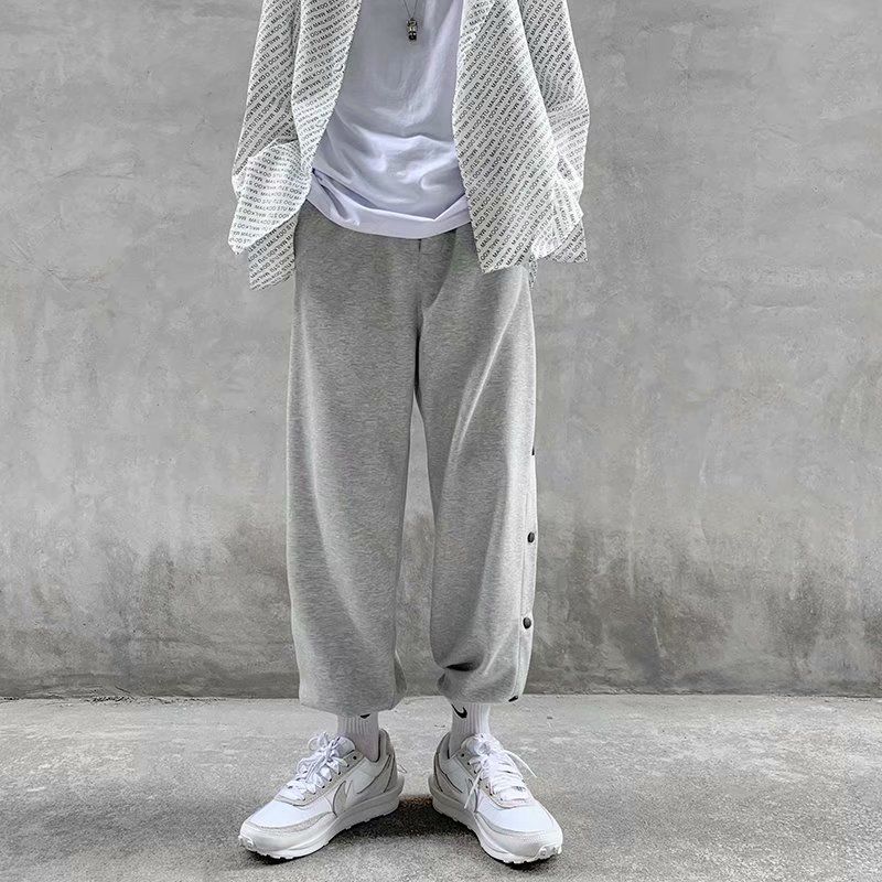 Encount กางเกงขายาวชาย กางเกงลำลองผู้ชายไซส์ใหญ่หลวมเทรนด์กางเกงติดกระดุมเกาหลีกางเกงกีฬาฤดู ...