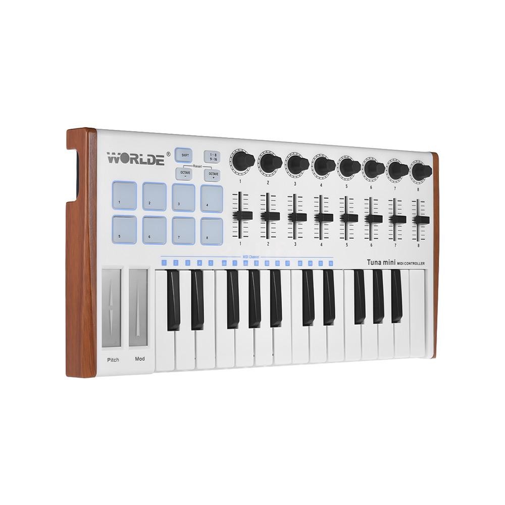 WORLDE TUNA MINI Ultra-Portable 25-Key USB MIDI Keyboard Controller 8 ...