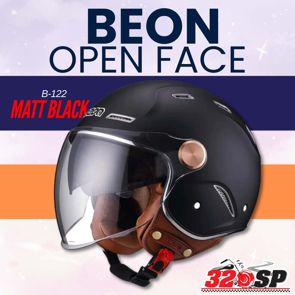 หมวกกันน็อคครึ่งใบ BEON รุ่น B-122 สไตล์วินเทจ !!320SP
