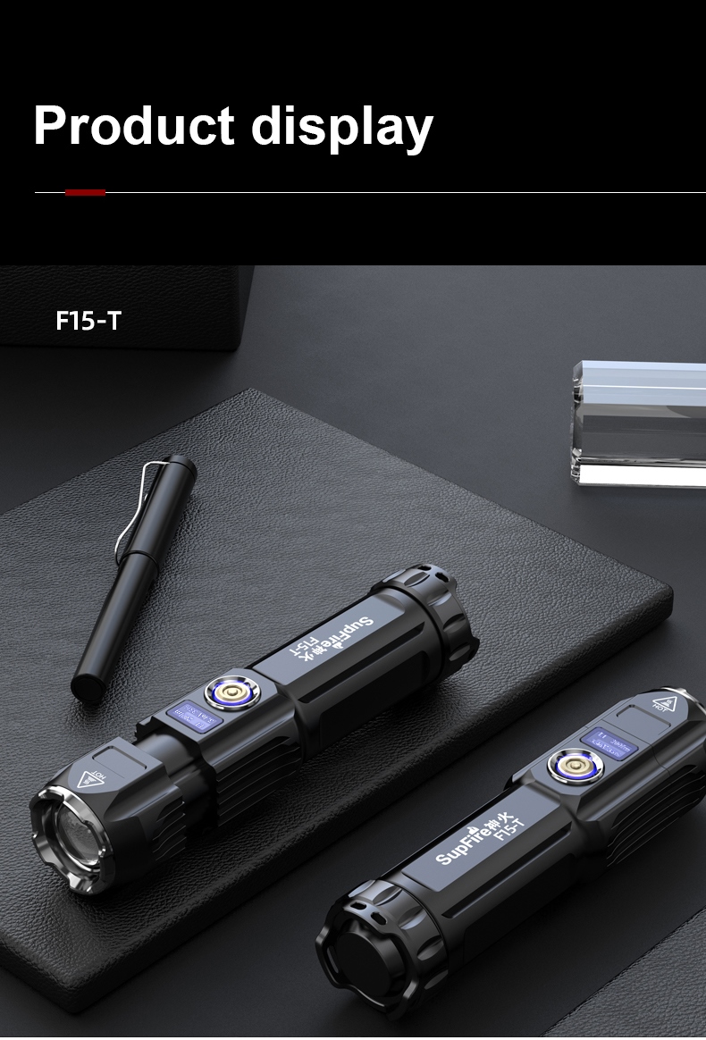 SupFire F15 T xhp90 36W led flashlight Ultra Bright torch Display Zoom ...