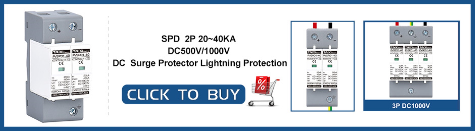 TAIXI Solar Energy Photovoltaic DC Circuit Breaker PV Switch MCB DC250V 500V 1000V 16A 32A 40A ...