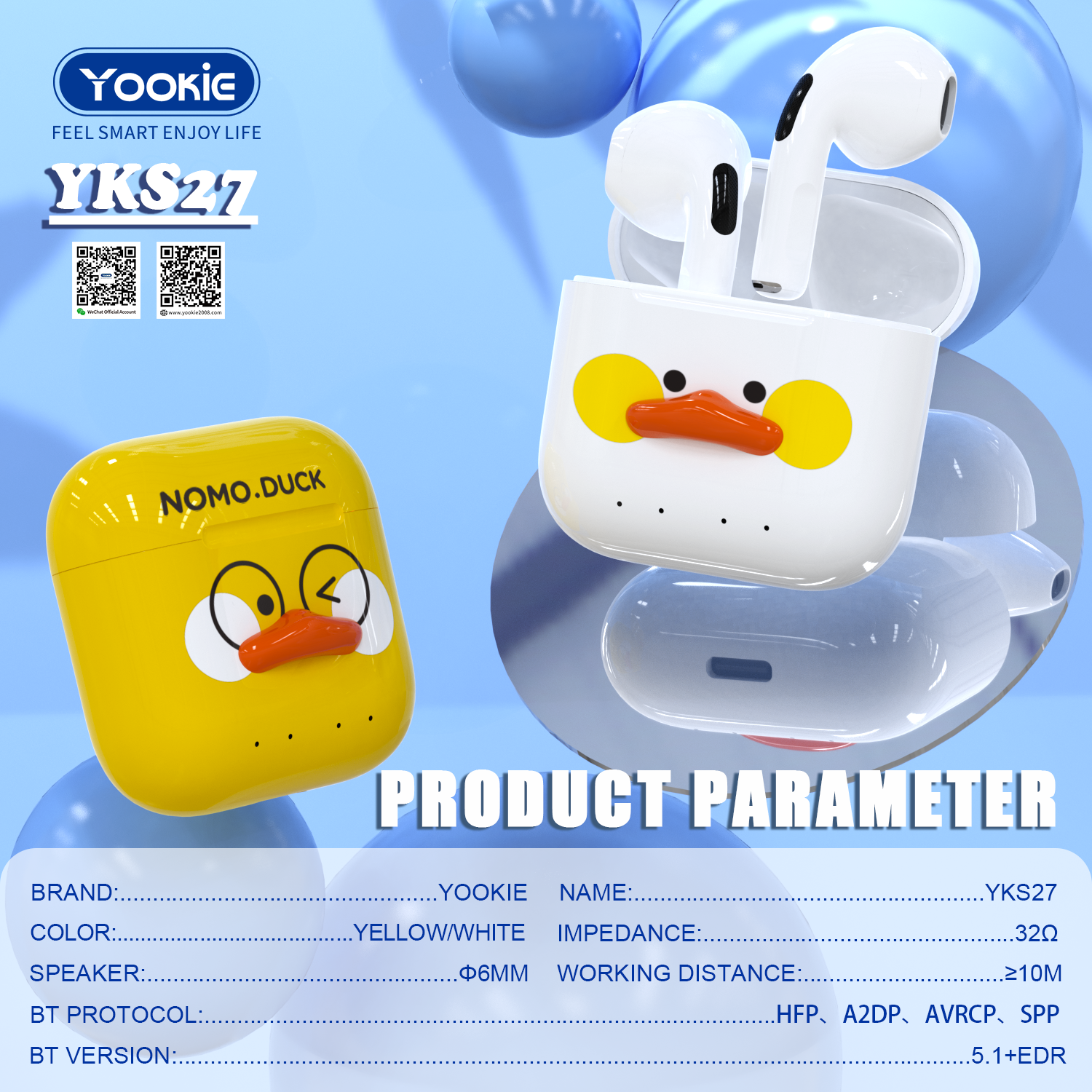 YOOKIE YKS27 Wireless Earbuds [Yellow] หูฟังไร้สาย หูฟังเอียร์บัด ของ ...