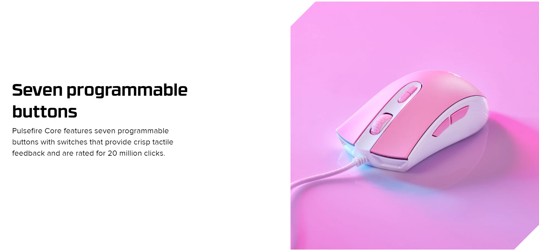 HyperX Pulsefire Core RGB Gaming Mouse [ White-Pink ] เม้าส์เกมมิ่ง สี ...