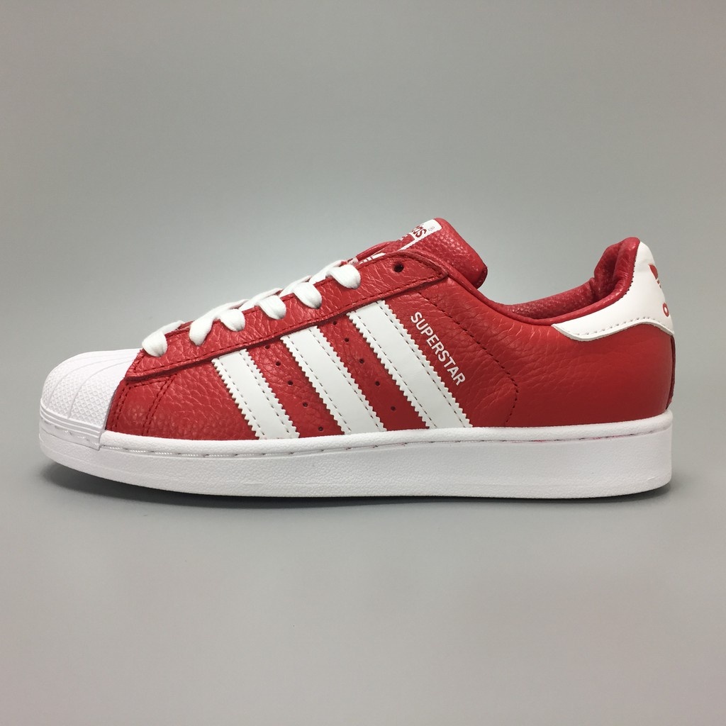 Adidas Superstar Men's Sizes White Vivid Red Shell Top Shoes $100 ...