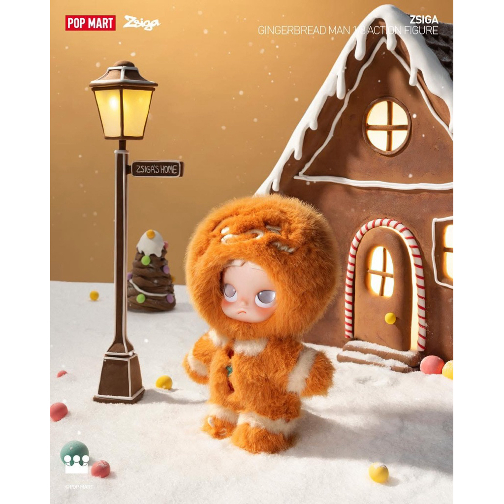 พร้อมส่งจากไทย🇹🇭 POP MART Zsiga Gingerbread Man 1/8 Action Figure ของแท้