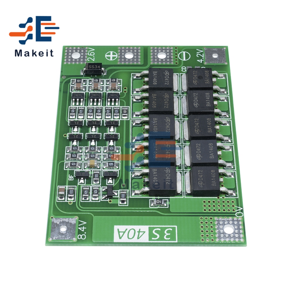 smart BMS 3S 4S 40A 60A 12v 48v 18650 Li-ion Lithium Battery Charger ...