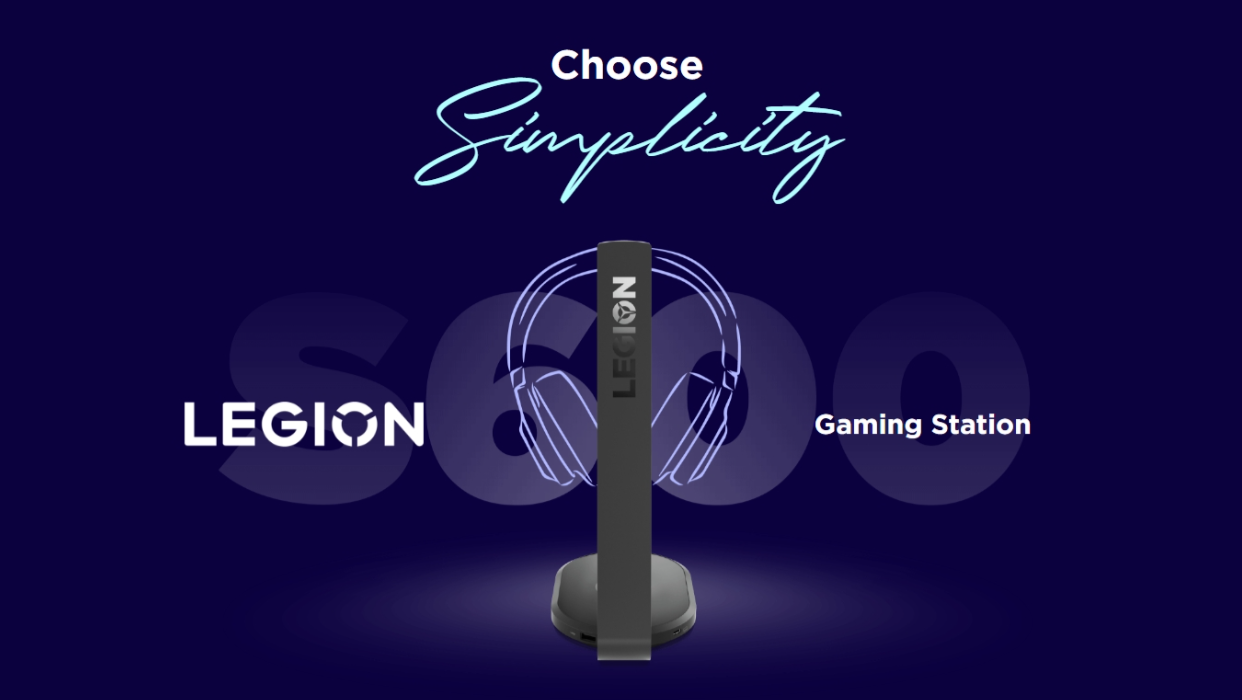 Lenovo Legion S600 Gaming station US แท่นวางหูฟัง ชาร์จหน้าสัมผัส แบบแม่เหล็ก ชาร์จไร้สาย แบบ Qi ...