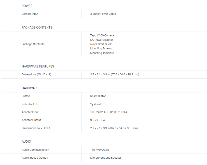 TP-Link Tapo C100 Home Security Wi-Fi Camera กล้องวงจรปิด 2 ล้านพิกเซล ...