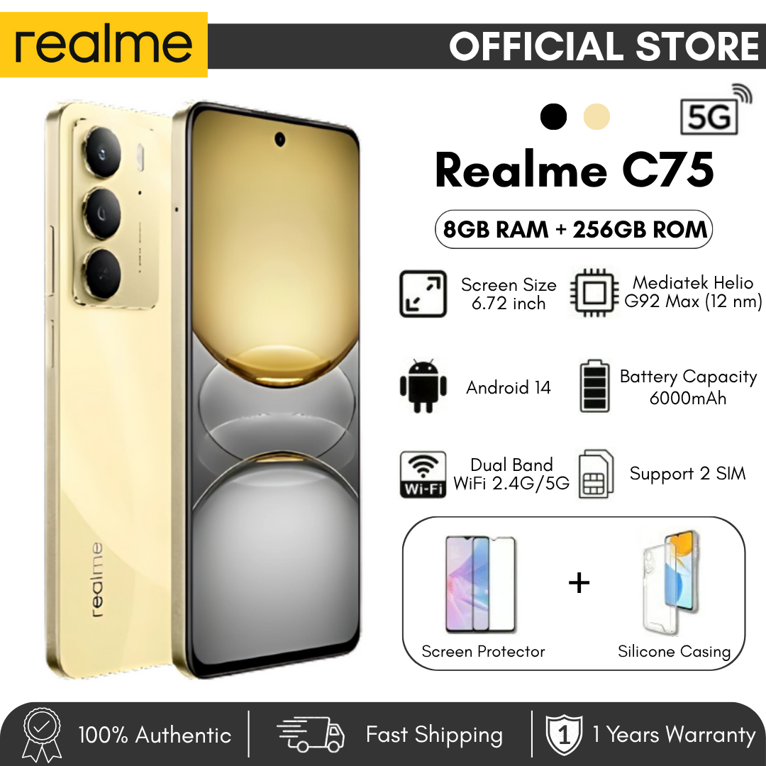 realme C75 5G (8Gb Ram+256Gb Rom) | Chipset Mtk Helio G92 Max, Clear ...