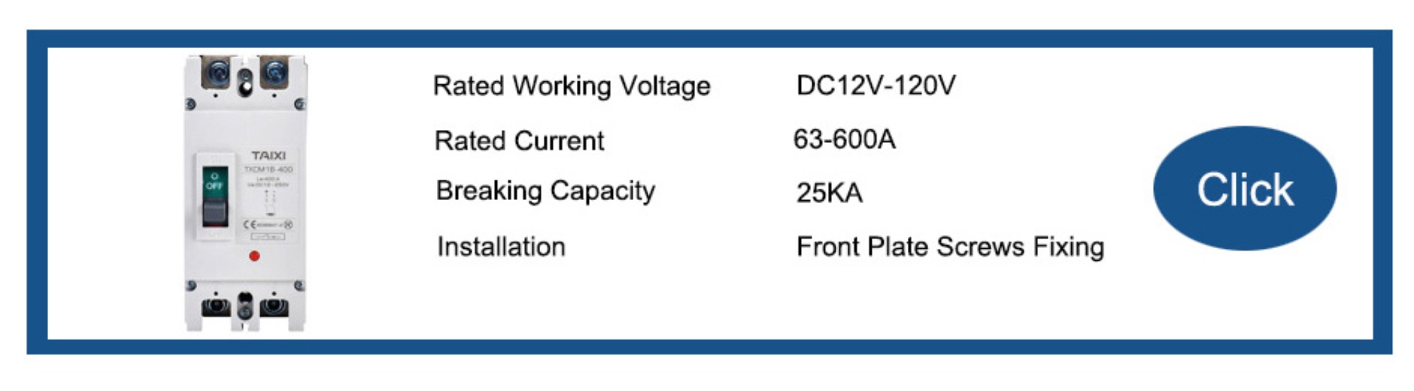 TAIXI Solar Energy Photovoltaic DC Circuit Breaker PV Switch MCB DC250V 500V 1000V 16A 32A 40A ...
