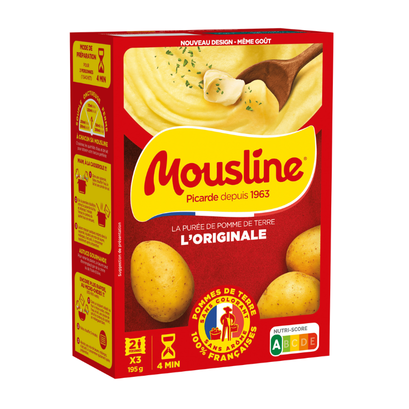 Mousline Potato Puree Nature 3 sachets 195g