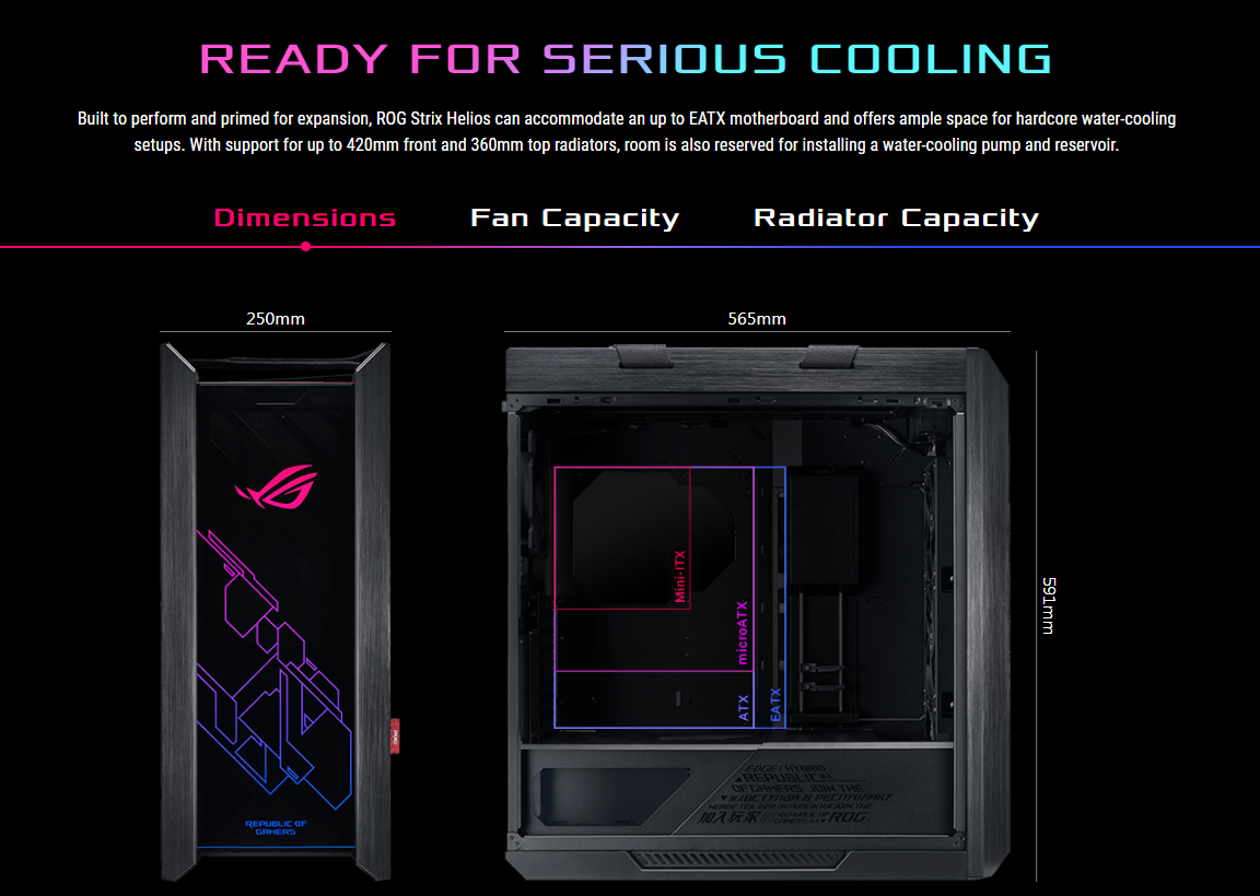 Asus PC Case GX601 ROG STRIX HELIOS CASE/BK/AL/HANDLE เคสคอมพิวเตอร์ สี ...