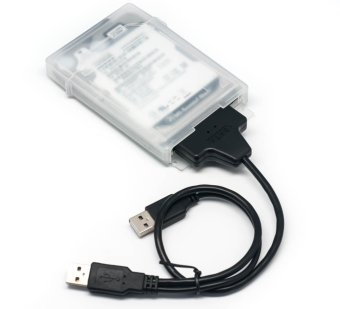 สายแปลง USB 2.0 to SATA Serial ATA 22P Adapter Cable พร้อมกล่องใส่ฮาร์ด ...